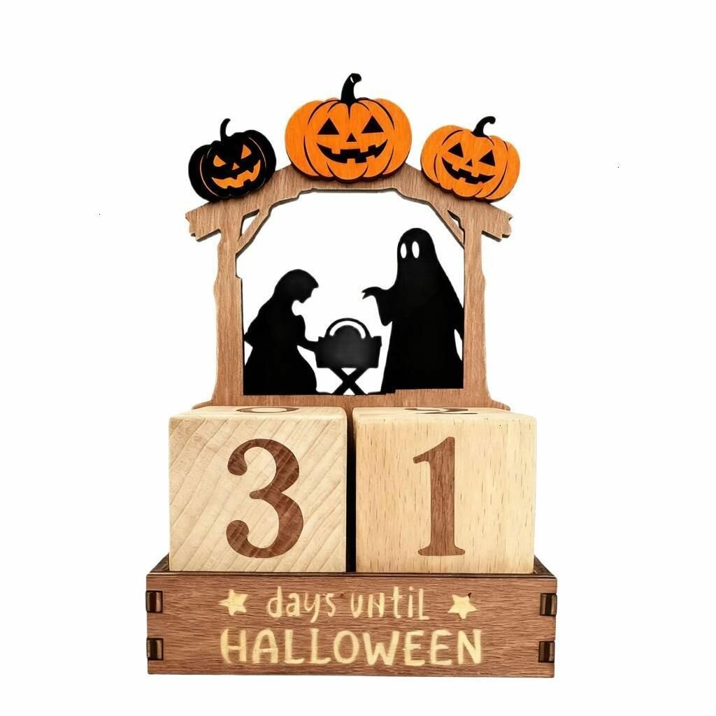 Удобный Календарь Обратного отсчета по дереву, Функциональный Праздничный декор Для Сезона