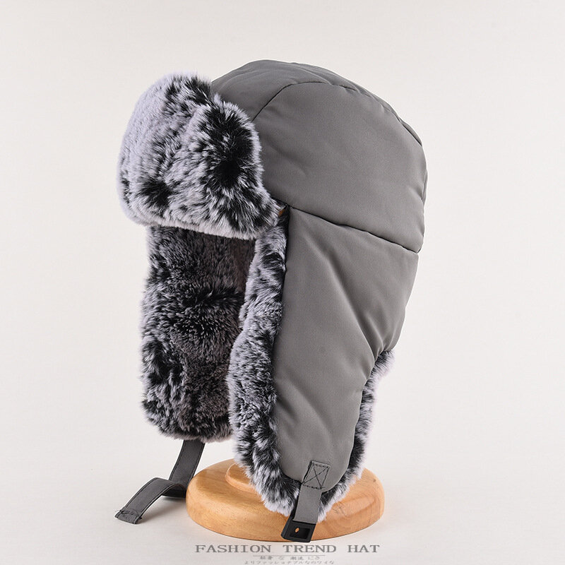 Lei Feng шляпа мужская северо-восточная уличная велосипедная зимняя бархатная утолщенная защита ушей плюшевая теплая хлопковая шапка женская трансграничная внешняя торговля