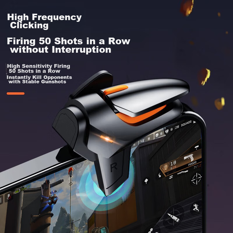 KOVOL PUBG Mobile Controller with Auto Four-Finger Mechanical Buttons, Game Keyboard, Shoulder Buttons, Universal External Controller for Peace Elite, Dawn Hero, Compatible with Android And iOS