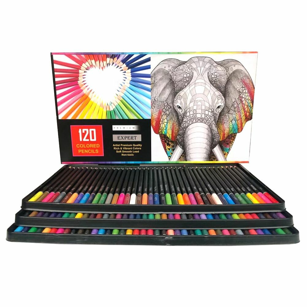 Набор цветных карандашей HB, 120 цветов, принадлежности для творчества для взрослых, инструмент для рисования, канцелярские принадлежности