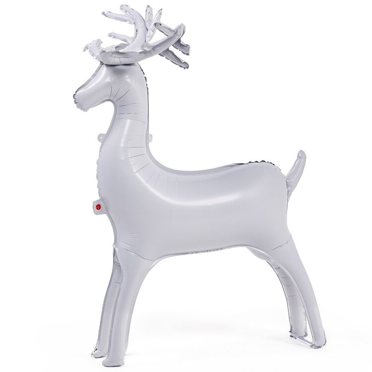 Воздушный шарик Веселая затея фигура, олень белый, большой, 48", 122 см