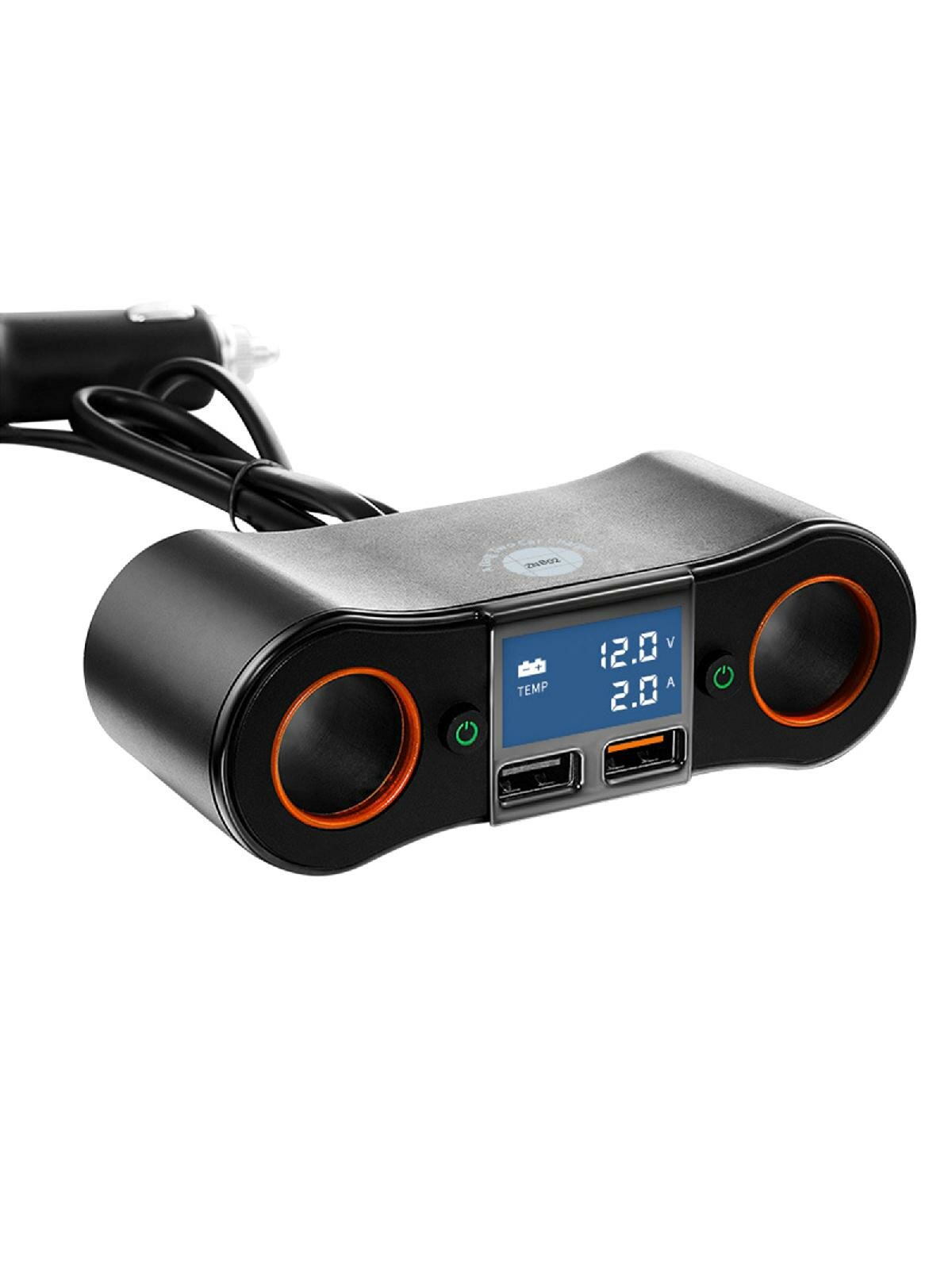 Автомобильный прикуриватель, один на двоих, автомобильное зарядное устройство с дисплеем напряжения