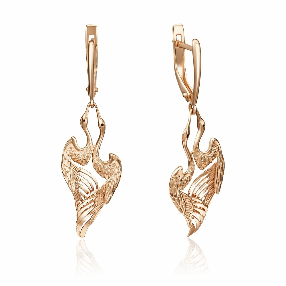 Серьги, красное золото, 585 проба, эмаль