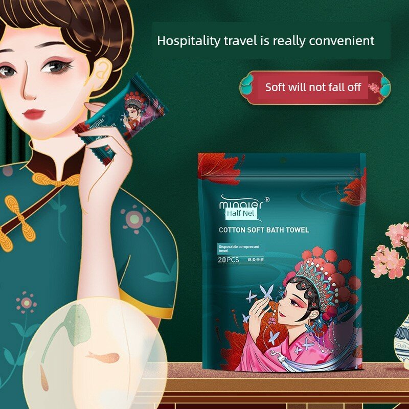 Сжатое полотенце Minair в китайском стиле, очень большое и толстое, мягкое полотенце для лица, одноразовое, в