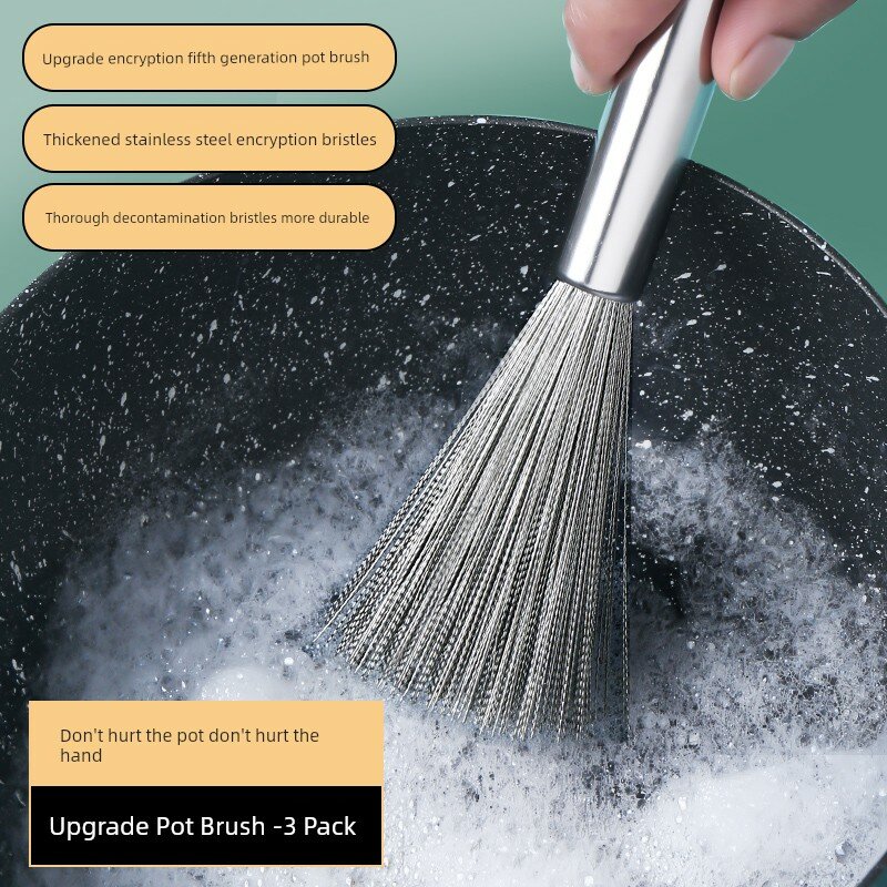 Волшебная щетка для мытья посуды и кастрюль, специальная для кухни, бытовая щетка для чистки из нержавеющей стали с
