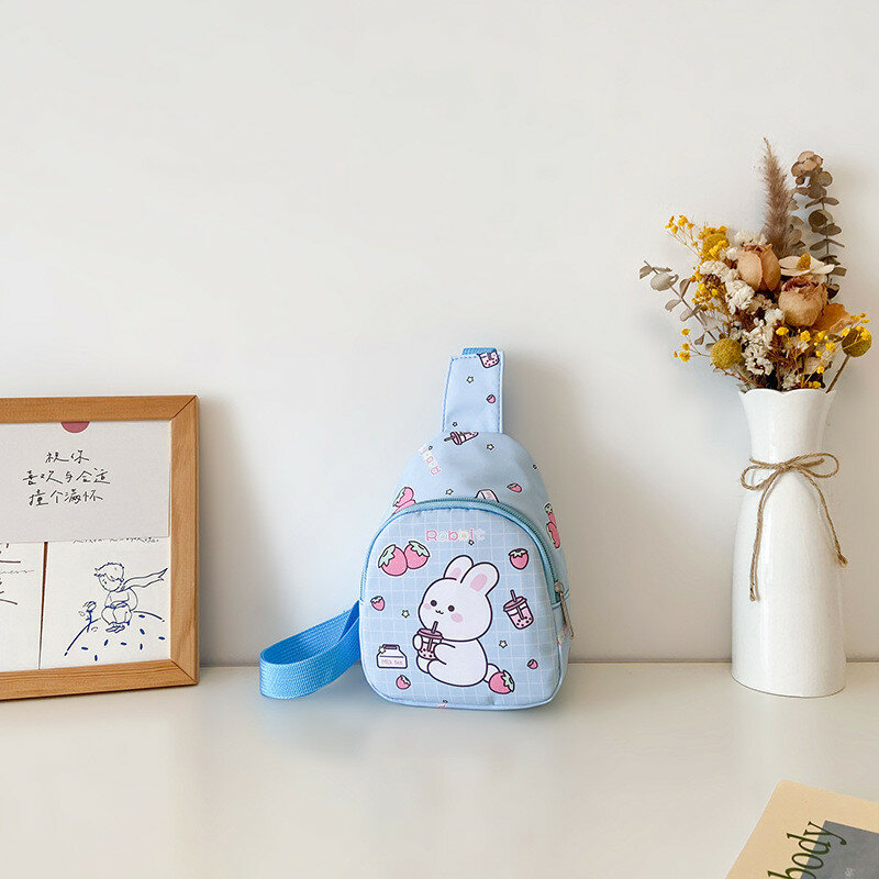 Детская сумка на холсте с рисунком кролика от Cute And Colorful для прогулок и перекусов синий