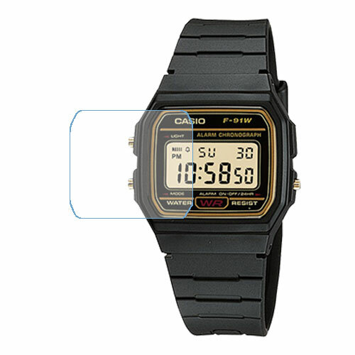Скрин Мобайл защитный экран для часов Casio F-91WG-9QER из нано стекло 9H