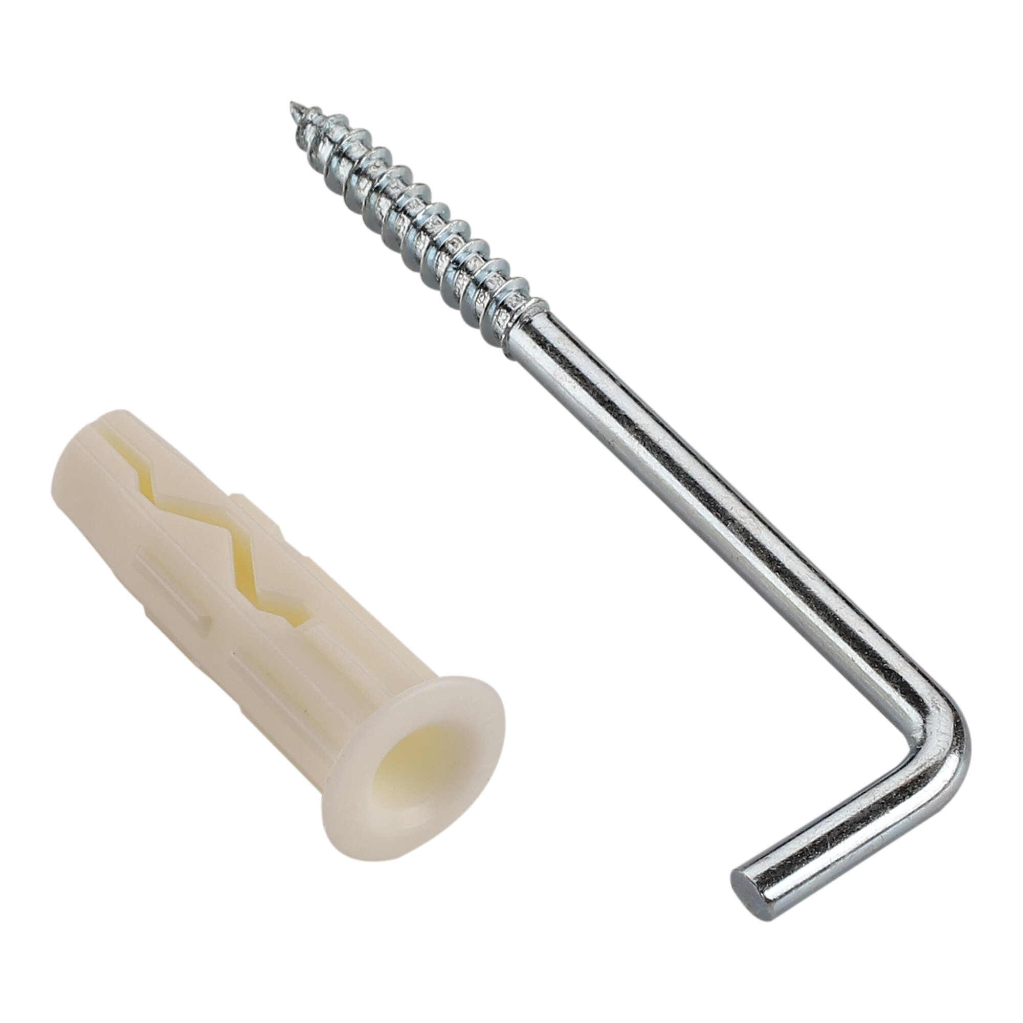 Европартнер Дюбель MULTI 8 + крюк- шуруп L-образный d4,1 Х L60 ZN ( 8 шт. ) RB2 0159