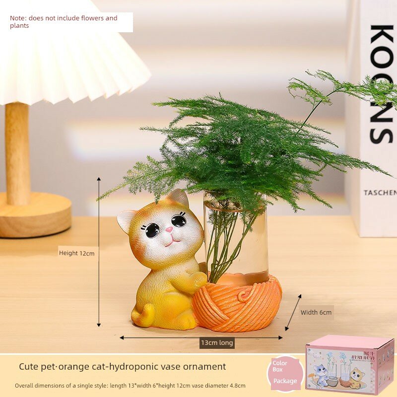 Милый кролик, стеклянная пробирка, гидропонная ваза, украшение из сушеных цветов, цветочное сосуд, офис, гостиная,