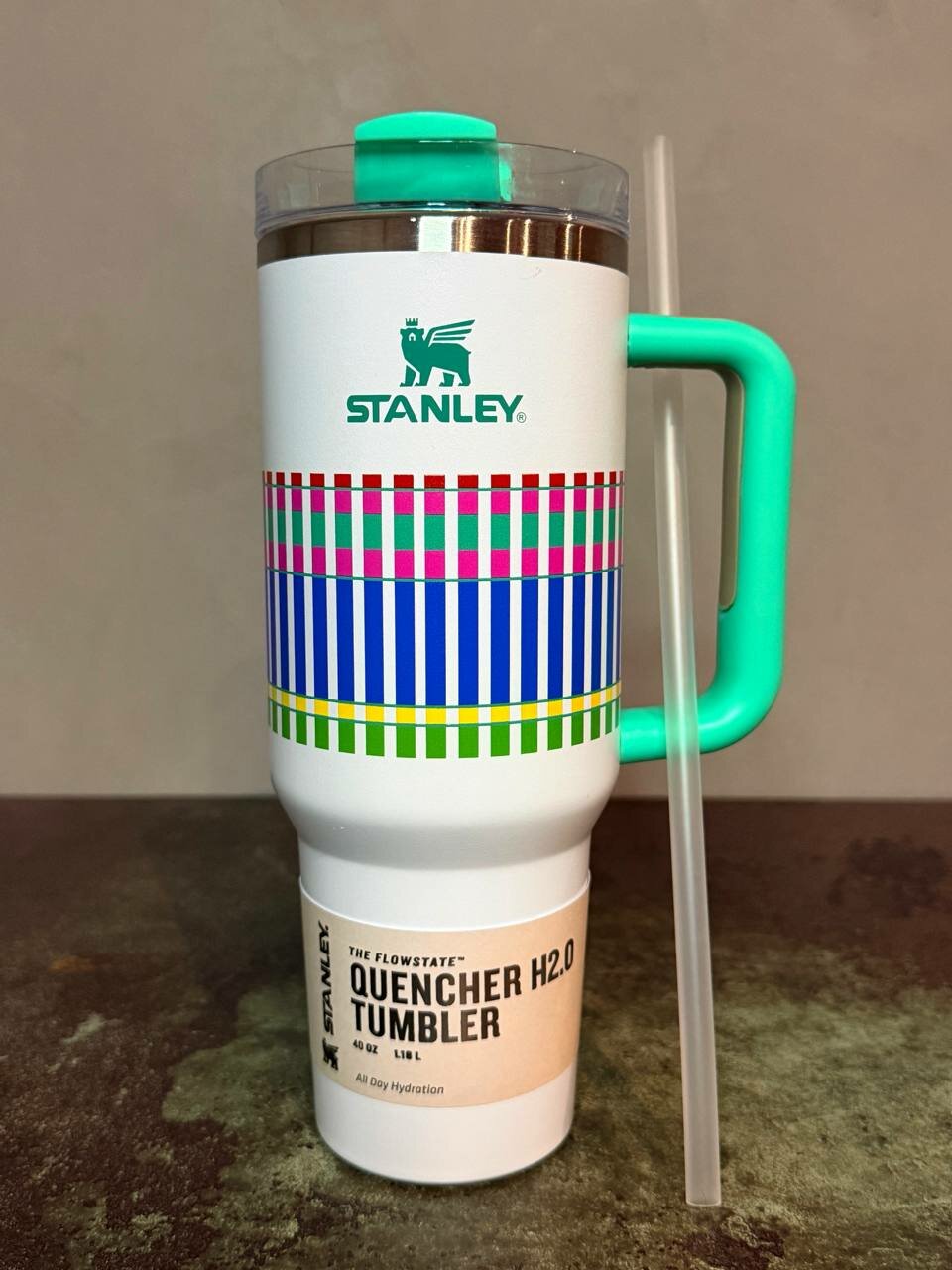 Термокружка Stanley FlowState с трубочкой 1,18 л / Морская волна