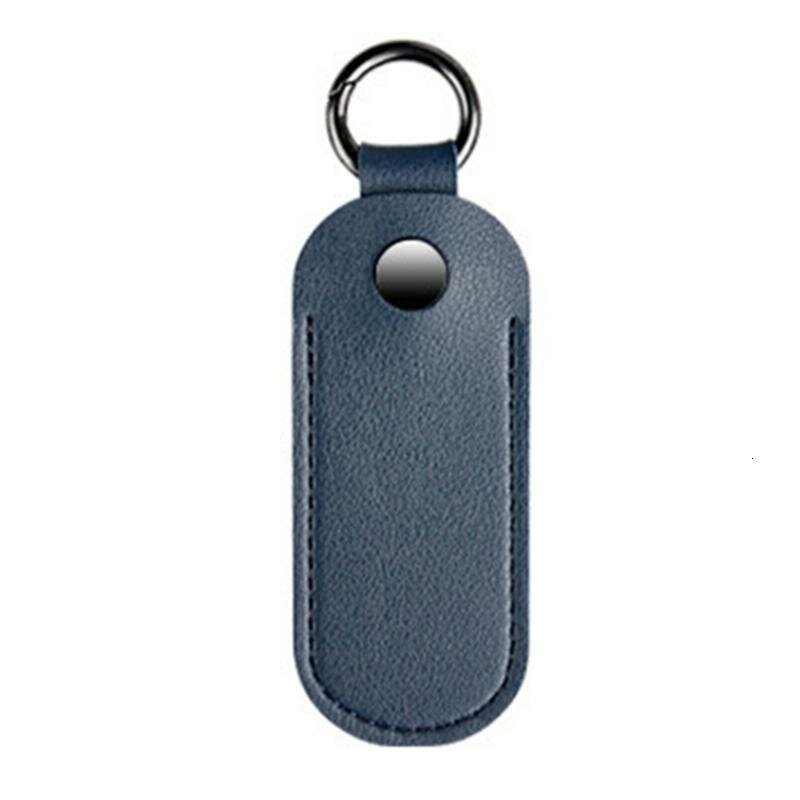 Кожаный чехол для USB-флешки, Темно-синий