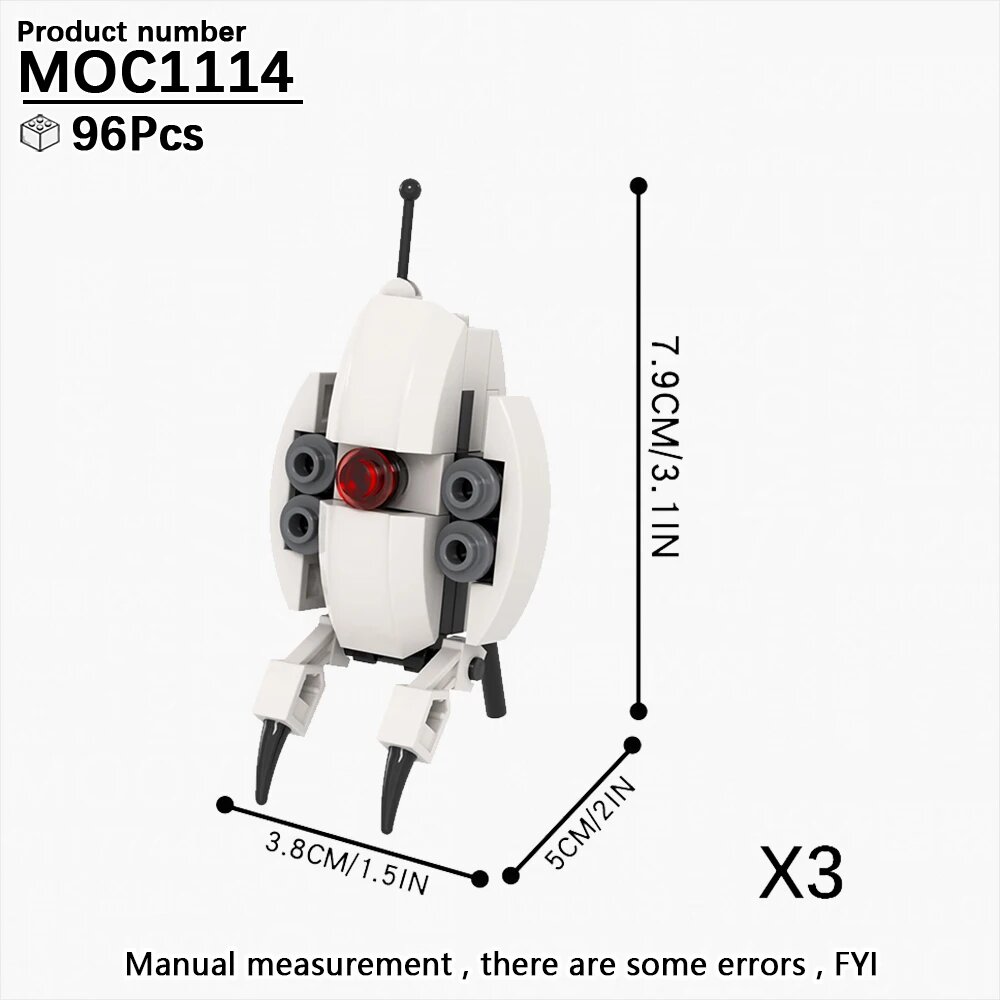 Конструктор MOC1114 Portal 2, 96 деталей, 3 шт