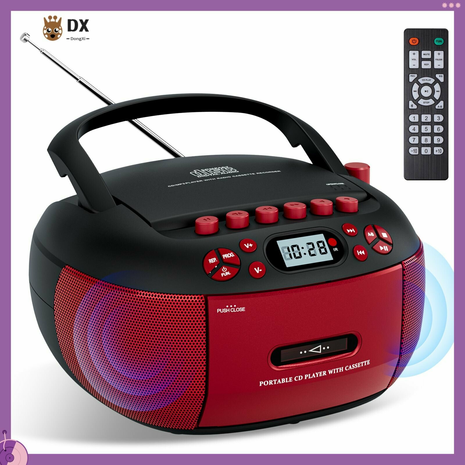 Ретро CD-проигрыватель с Bluetooth, FM-радио и USB, портативный для студентов и любителей музыки