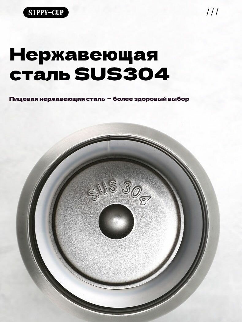 Термокружка с трубочкой банка Консервные банки 450 мл Словарь