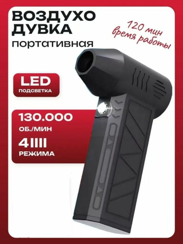 Беспроводной турбовентилятор 200 Вт с литийионным аккумулятором для эффективной сушки автомобилей после мойки, уборки помещений и чистки клавиатур, инновационный портативный прибор