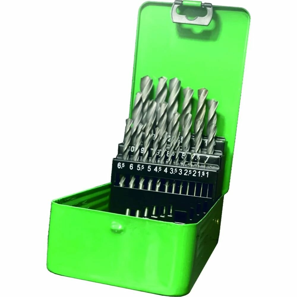 Набор свёрл по металлу в металлическом кейсе резолюкс Р6М5 из 25-ти шт. (1-13x0.5мм) 26455