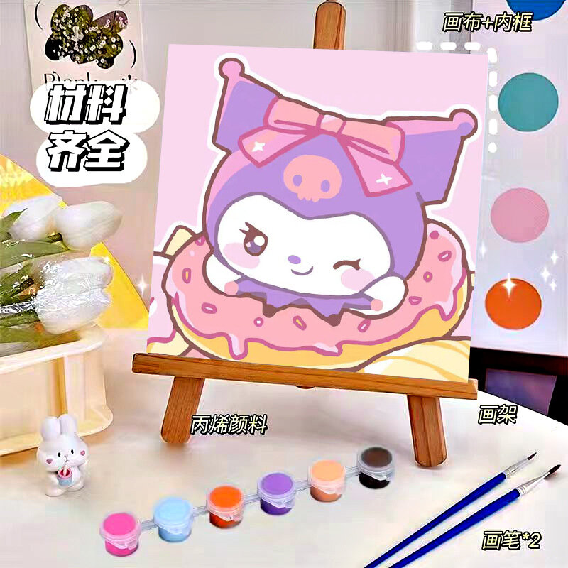 Цифровая картина маслом 20*20, аниме, раскраска маслом, ручная роспись маслом, декор для спальни.