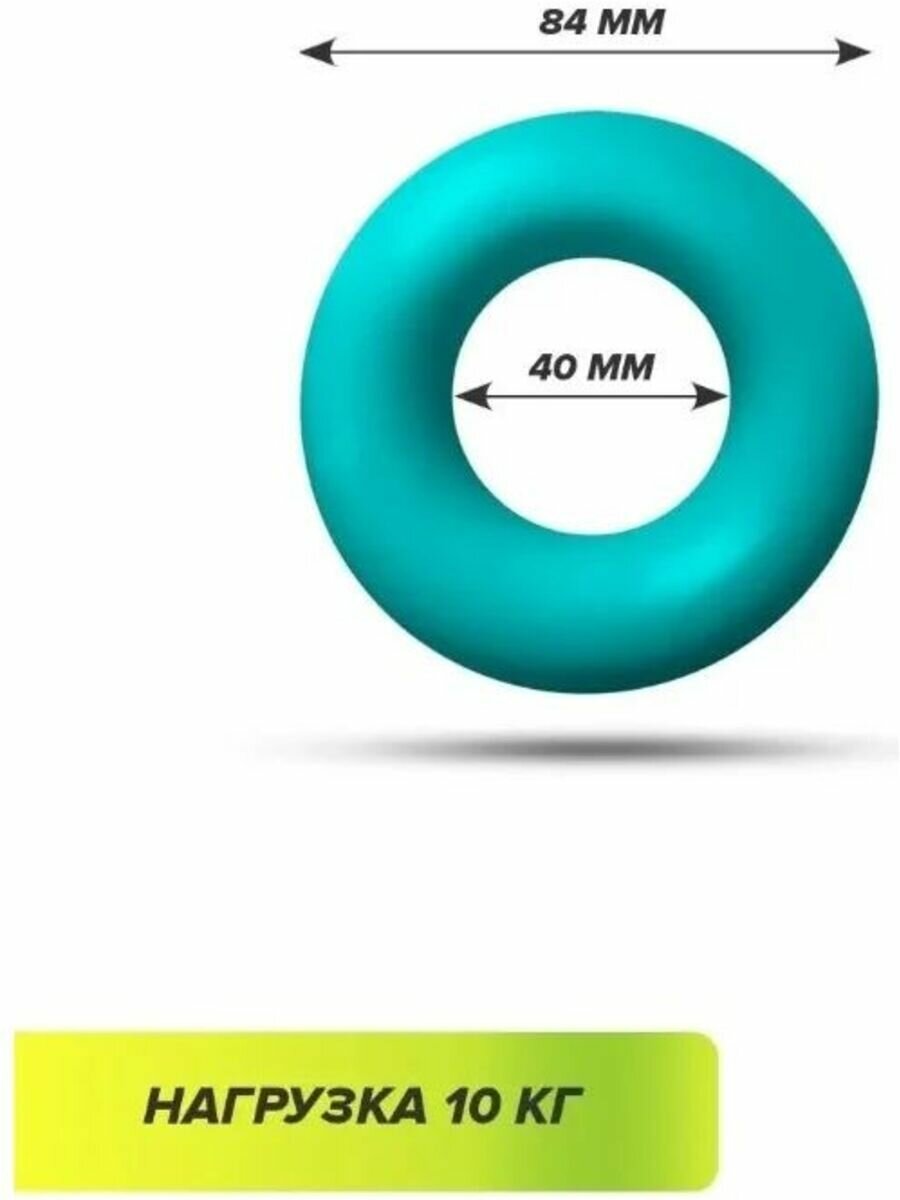 Кистевой эспандер Absolute Champion матовый, цвет бирюзовый, усилие 10 кг АЧ 05957ОП