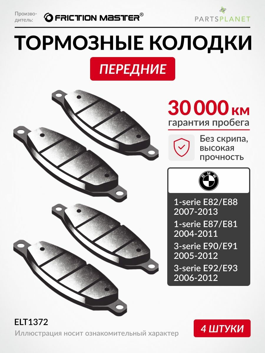 Тормозные колодки задние на BMW E82, E88, E87, E81, E90, E92