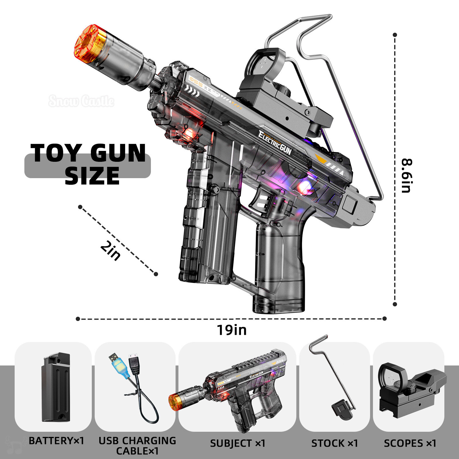 Новая звуковая и световая игрушка-пистолет UZI с восемью тонами для детей 3-5 лет, электрический распылитель, мигающий игрушечный пистолет, горячая оптовая игрушка 2025 года