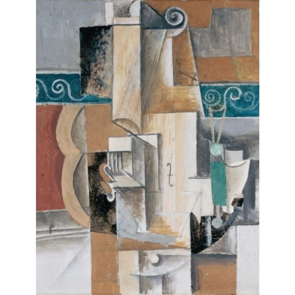 Алмазная мозаика Картина стразами Алмазное хобби "Пабло Пикассо Гитара и скрипка" 40х50 См