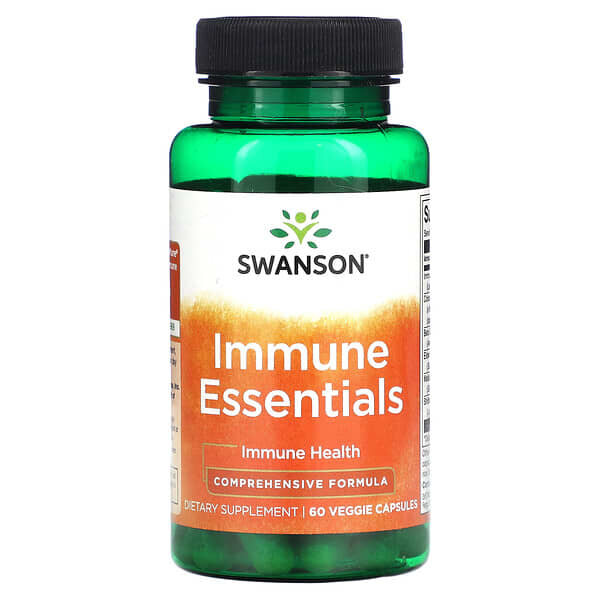 Swanson, Immune Essentials, поддержка иммунитета 60 растительных капсул