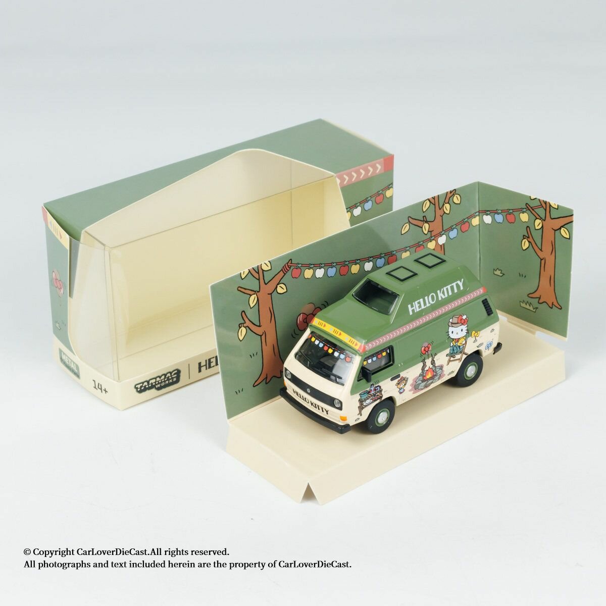 Машинка Tarmac Works TW 1:64 Volkswagen T3 Van Hello Kitty Camping T64S-001-HK Die-cast Alloy Car Model Collection Toy Gift