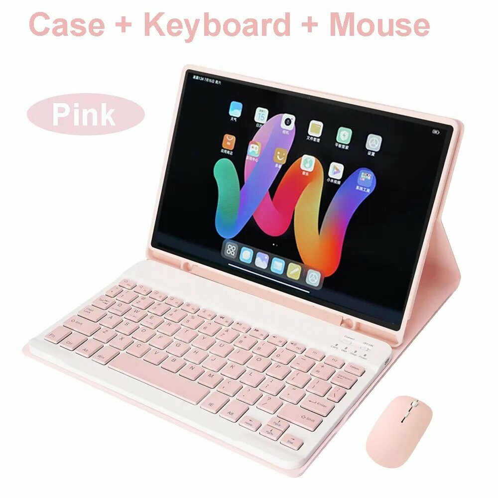 Чехол для планшета Xiaomi Redmi Pad SE 11 дюймов со съемной русской клавиатурой и мышью Bluetooth.