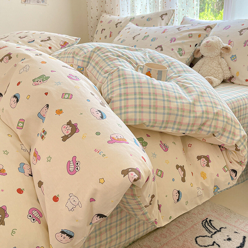 Rins мультфильм такса собака хлопчатобумажная кровать набор из четырех частей