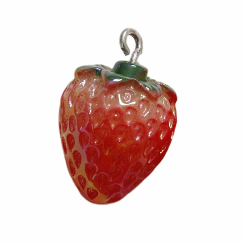 Бусины-подвески из смолы "Клубника"