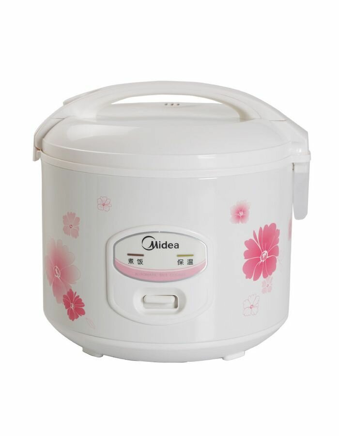 Белая электрическая рисоварка Midea объемом 5 л с антипригарным рифленым покрытием