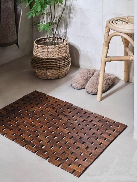 Коврик для ванной бамбуковый Jysk VALSKOG цвет коричневый 40x60 см