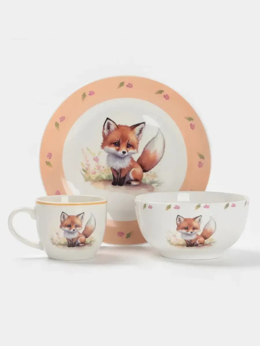 Набор детской посуды для кормления фарфоровый