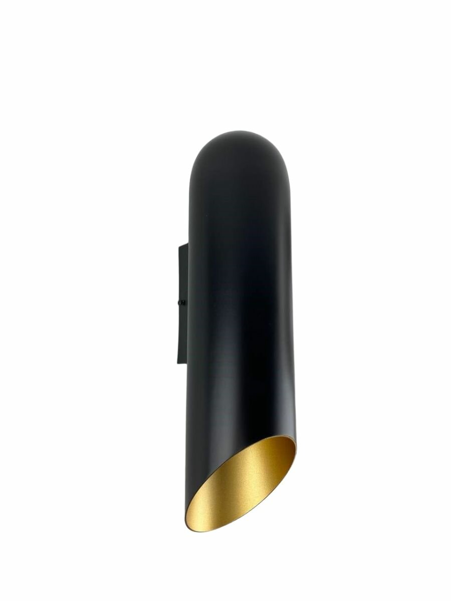 Бра настенный светильник Е27 60Вт черный/золотой Pipe Blesslight — фото 1