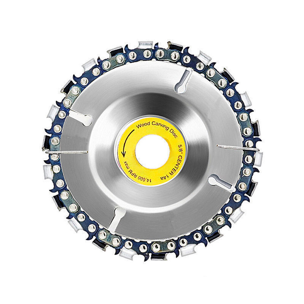 Цепная дисковая пила для дерева 22Т универсальная для шлифмашинки угловой типа 100, цепь износостойкая для раскроя, резки, резьбы и формирования древесины, материал сплав, размер упаковки 100*100*15мм, вес упаковки 200г, в комплект входят 1 диска для