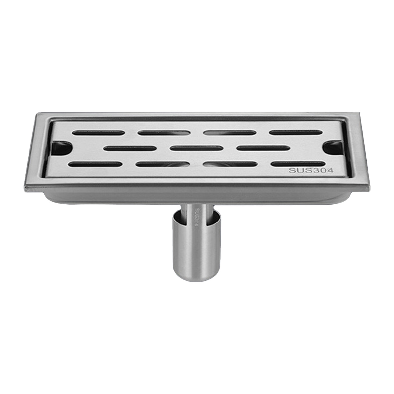 Дренаж для душевой кабины линейный прямоугольный 8 дюймов с съемными фильтрами, противозахватом волос, стопором для раковины, щеткой из нержавеющей стали, защитой для стоков, для пола в ванной, 304 нержавеющая сталь, серебристый цвет, обработка