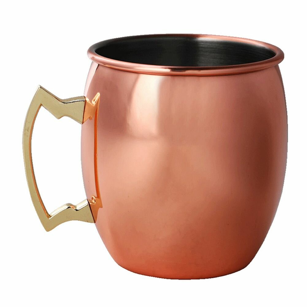 Медный кружка для Moscow Mule, 550 мл, из нержавеющей стали, для пива, кофе и напитков