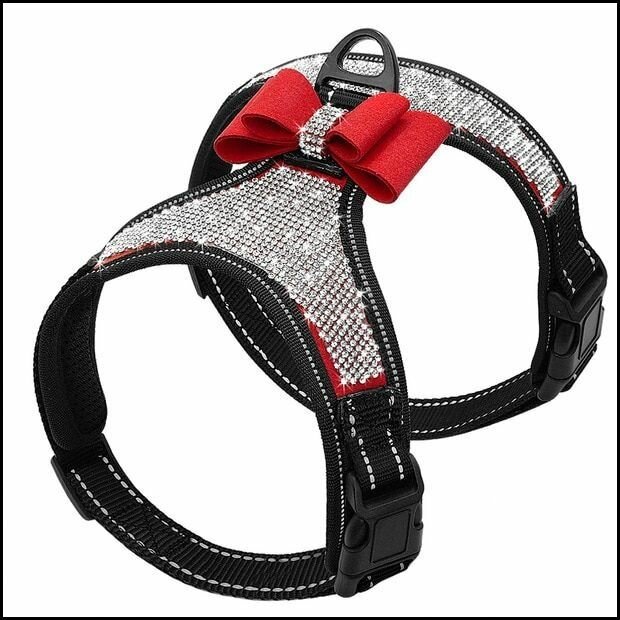 Шлейка Для Маленьких Собак Со Стразами