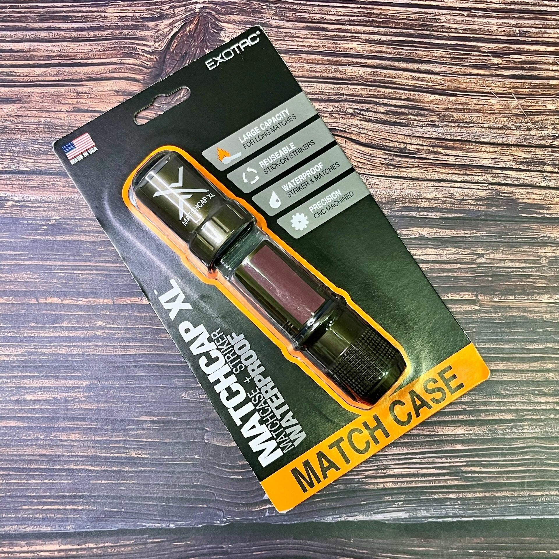 Контейнер для спичек Exotac ET1200OD MATCHCAP XL, OD Green
