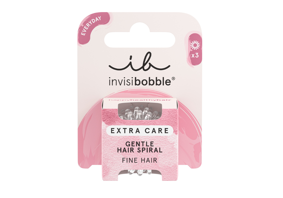 Резинка-браслет для тонких волос invisibobble EXTRA CARE Crystal Clear, 3 шт