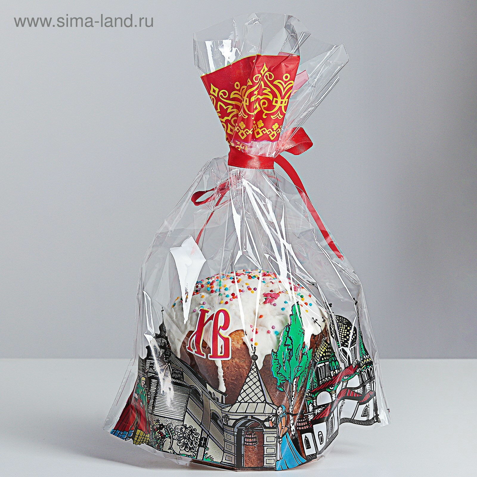 Упаковка под кулич, донная складка, 21.5x36/4, 25 мкм, форма: прямоугольная, 100 шт.