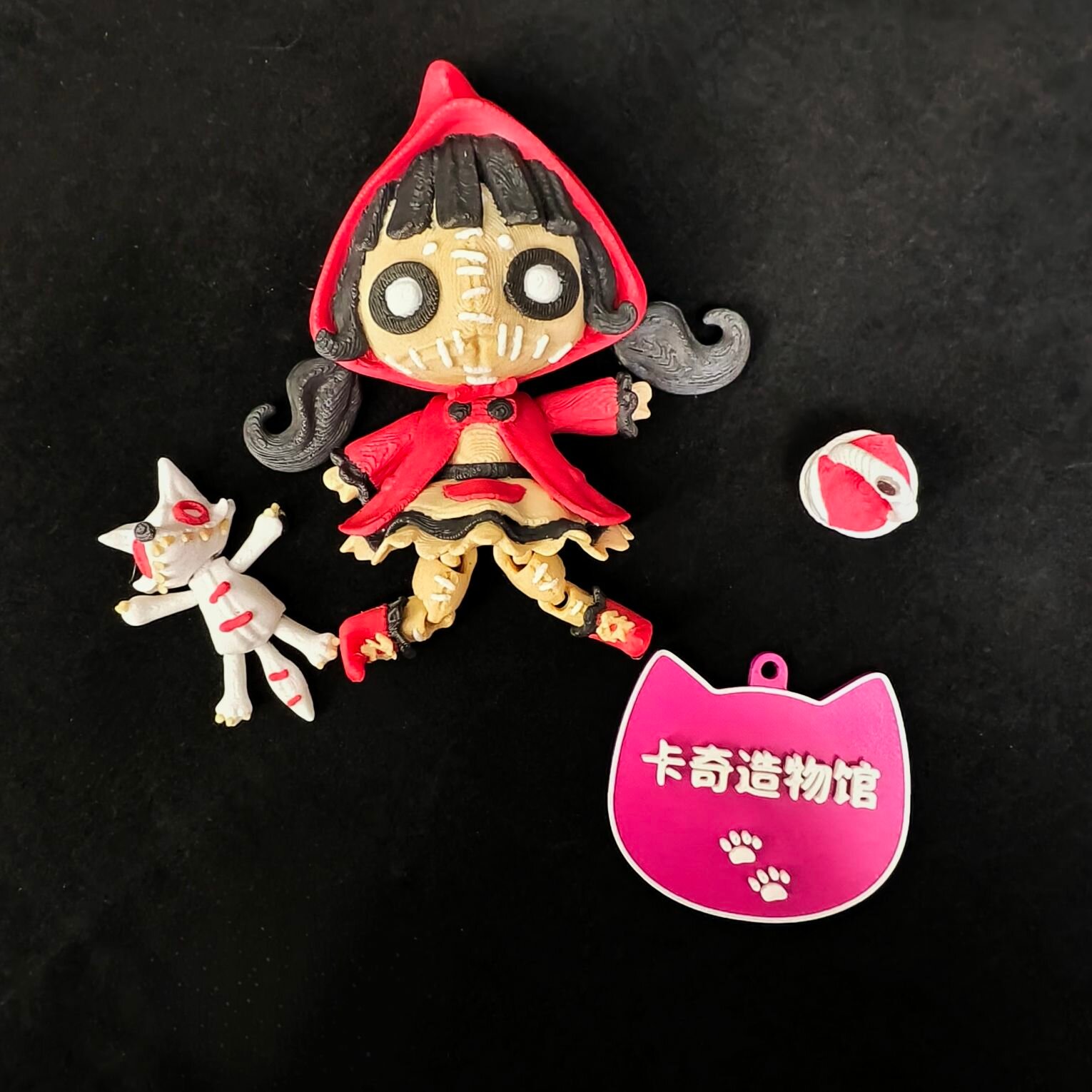 [Кукла ужасов] 3D-печатная подвеска Красной Шапочки, жуткая подвеска на Хэллоуин, фигурка с подвижными суставами