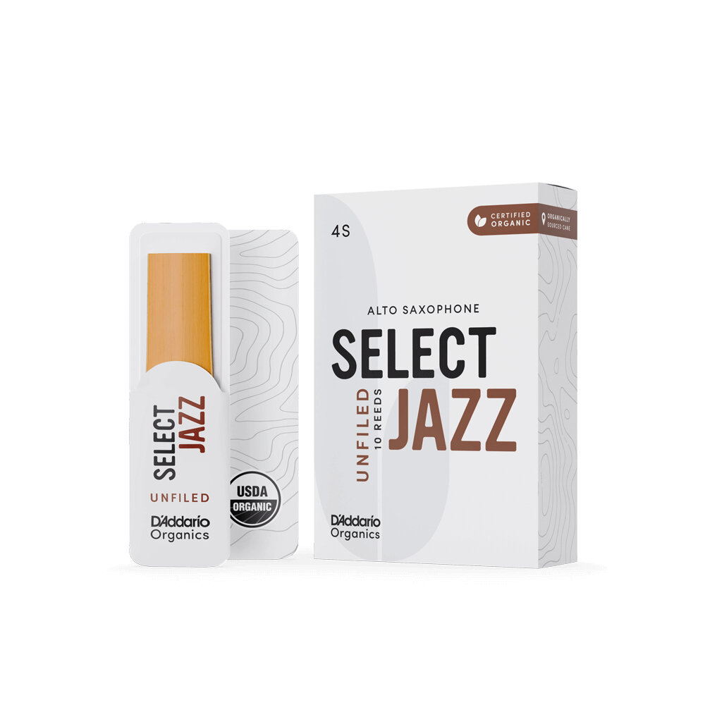 ORRS10ASX4S Organic Select Jazz Unfiled Трости для саксофона альт, размер 4S, 10шт, D'Addario