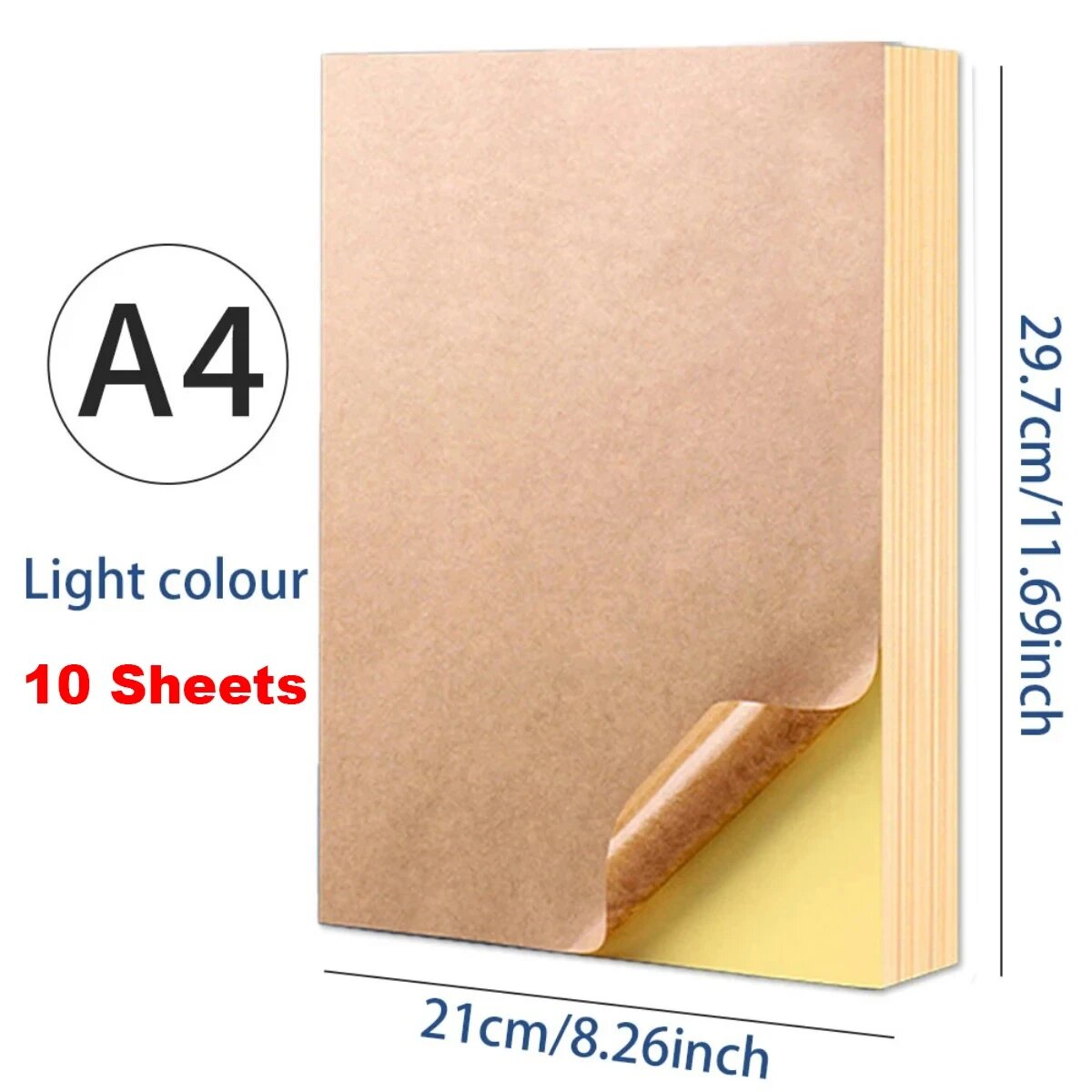 Самоклеящиеся наклейки А4 белая/крафт-бумага Light-10PCS