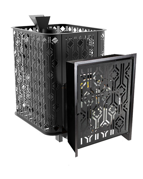 Чугунная печь "Verona" 18 ГАЗ Закрытая каменка Aisi 304, УГ в комплекте