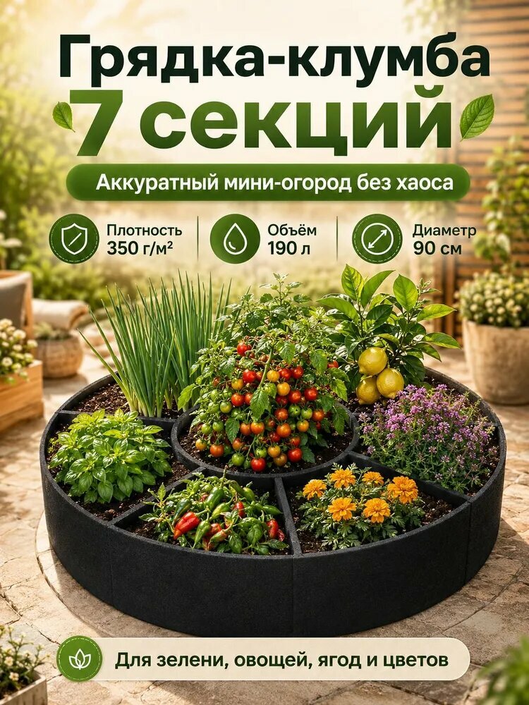 Клумба, 0.9х0.9 м, 1 шт