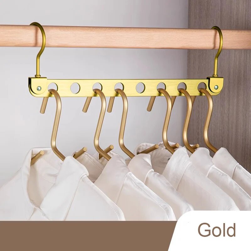 Вешалка для одежды с 2 крючками, Gold