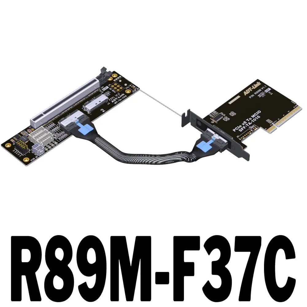 Плата адаптера ADT PCIe 4.0 x8 для SFF-TA-1016 Шасси MCIO с внешней поддержкой шасси 2U4U, R89M-F37C-80cm
