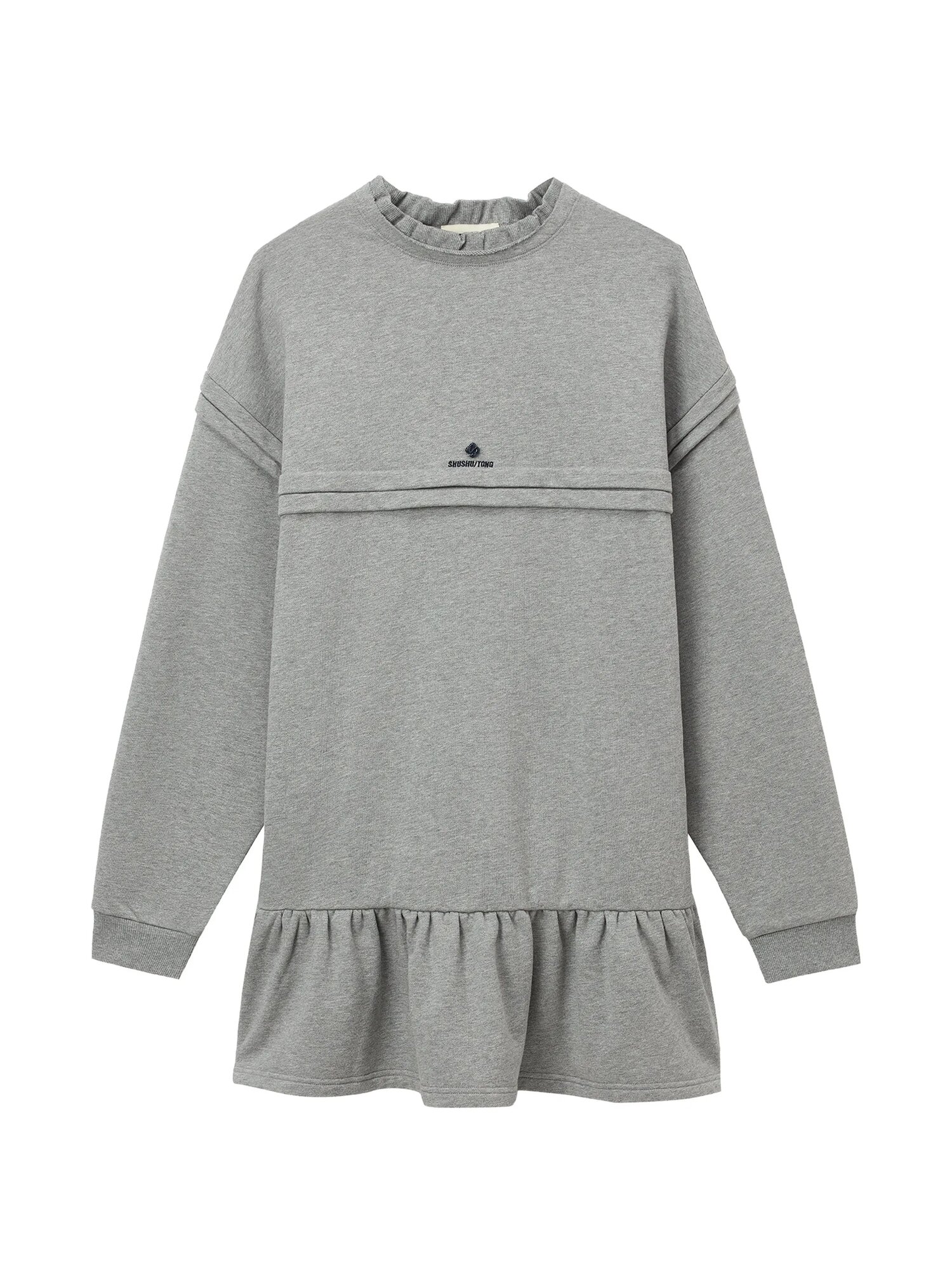Платье Ruffled-trim logo-embroidered mini dress