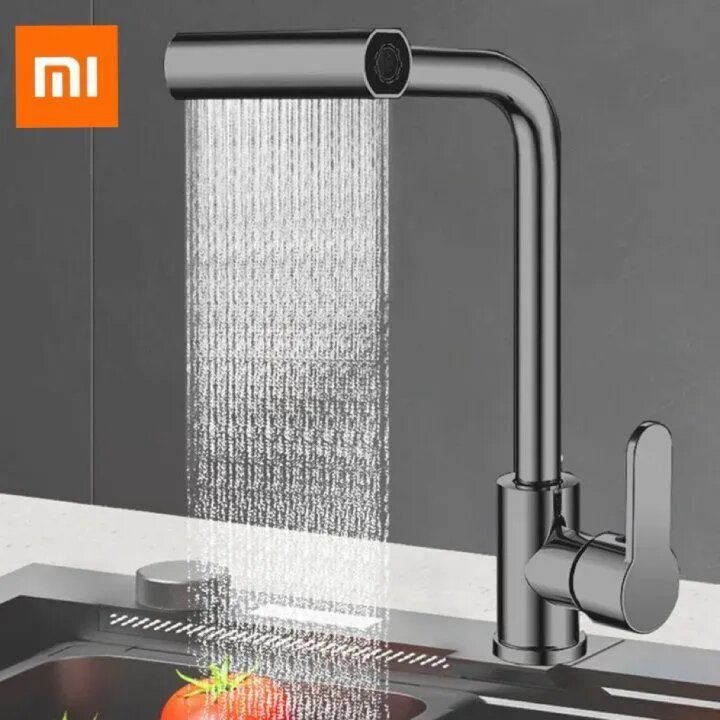 Xiaomi Смеситель для кухни серый из нержавеющей стали для кухонной мойки с поворотным изливом